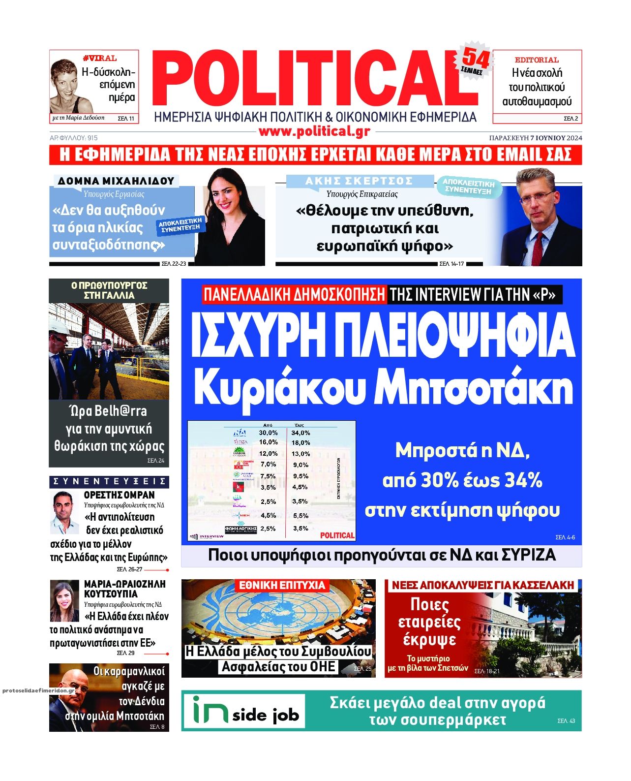 Πρωτοσέλιδα εφημερίδων και Περιοδικών