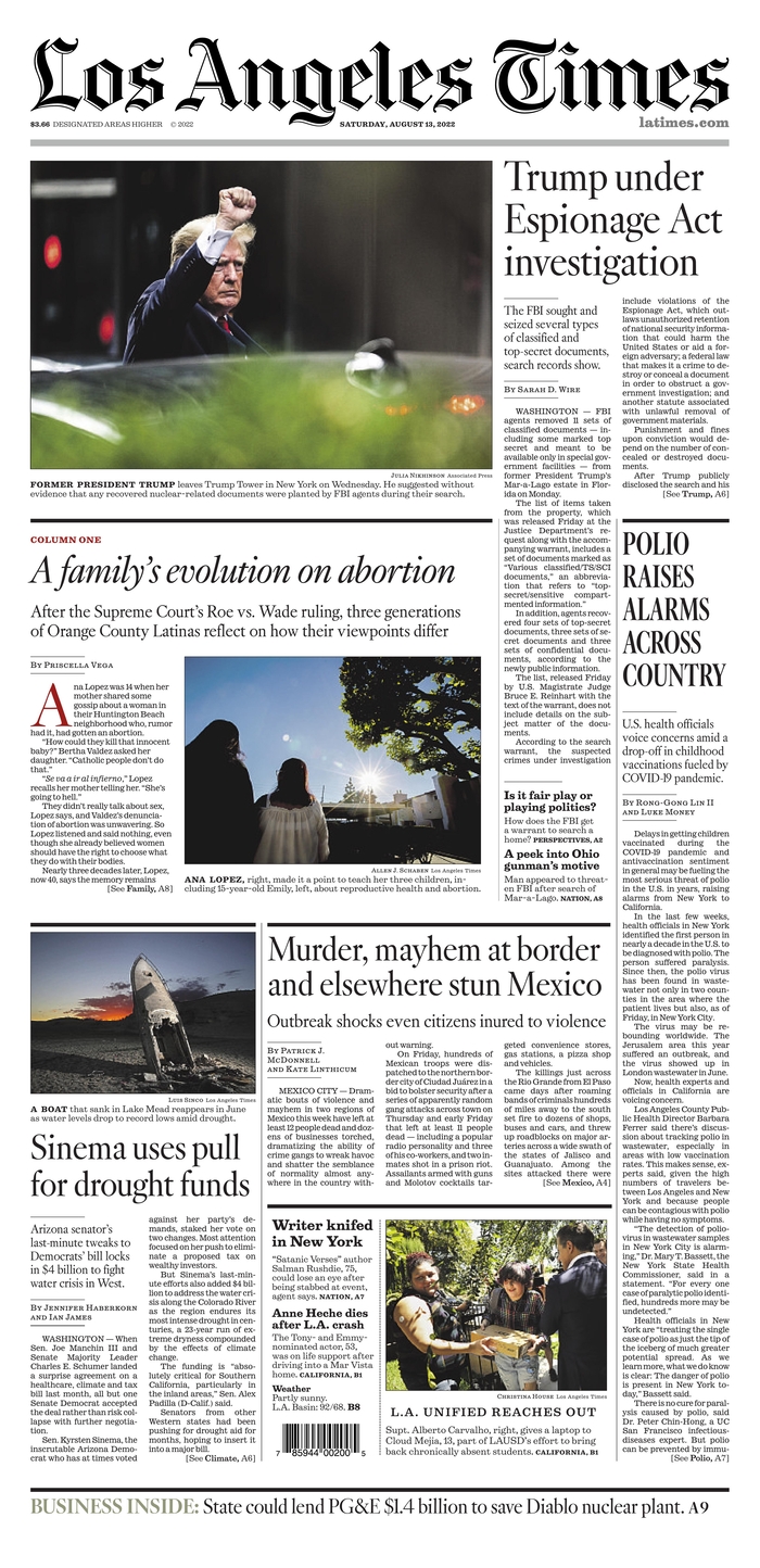 Πρωτοσέλιδα εφημερίδων και Περιοδικών